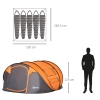 Outsunny 4-5 Person Pop-up Camping Tent Waterproof Family Tent w/ 2 Mesh Windows & PVC Windows ...