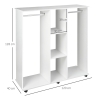 HOMCOM Open Wardrobe Double Mobile White | Aosom UK