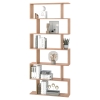 HOMCOM 6-Tier S-Shaped Shelf Unit, 80Lx23Wx192H cm-Maple Colour | Aosom UK