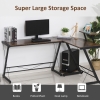 HOMCOM L Shaped Computer PC Desk Round Corner Gaming Table Workstation ...