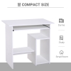 HOMCOM Compact Small Computer Table Wooden Desk Keyboard Tray Storage ...