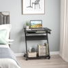 HOMCOM Movable Compact Small Computer Desk with 4 Moving Wheels Sliding ...