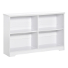 HOMCOM Simple Modern 4-Compartment Low Bookcase 2-Tier w/ Moving ...