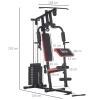 HOMCOM Multi Gym with Weights, Multifunction Home Gym Machine with 66kg ...