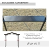 Outsunny Abri Barbecue Toit Rigide Auvent de Parasol Anti-UV Aluminium ...
