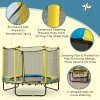 HOMCOM 4.6FT / 55 Inch Kids Trampoline with Enclosure Safety Net Pads ...