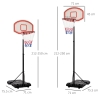 HOMCOM Canestro Basket Altezza Regolabile 5 Livelli 175-215cm ...