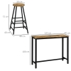 HOMCOM Bartisch mit Hockern Industrie Design 1 Tisch 2 Hocker ...