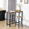 HOMCOM Bartisch mit Hockern Industrie Design 1 Tisch 2 Hocker ...