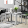 PawHut Dog Crate End Table with Three Doors, Furniture Style Dog Crate ...