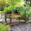 Outsunny 5FT Wooden Garden Bridge with Planters on Safety Railings ...