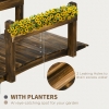 Outsunny 5FT Wooden Garden Bridge with Planters on Safety Railings ...
