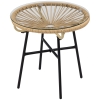 Outsunny Rattan Side Table, Round Outdoor Coffee Table, with Round PE ...
