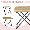 Outsunny Table basse pliable de jardin style cosy chic dim. 40L x 40l x 40H cm métal époxy ...