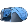 Outsunny 4-5 Person Pop-up Camping Tent Waterproof Family Tent w/ 2 Mesh Windows & PVC Windows ...