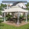 Outsunny Toile de rechange pour pavillon tonnelle tente toit de ...