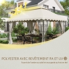 Outsunny Toile de rechange pour pavillon tonnelle tente toit de ...