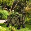 Outsunny Folding Garden Trolley on Wheels, Collapsible Camping Trolley ...