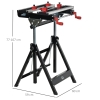HOMCOM Foldable Work Bench Tool Stand with Adjustable Height and Clamps ...