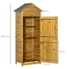 Outsunny Wooden Garden Storage Shed Utility Gardener Cabinet w/ 3 ...