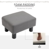 HOMCOM Footstool Foot Rest Small Seat Foot Rest Chair Grey Home Office ...