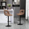 HOMCOM Bar Stools Set of 2, Adjustable Breakfast Dining Stools with ...