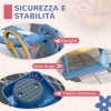 ZONEKIZ Riduttore WC Scaletta Regolabile Pieghevole Blu | Aosom Italy