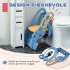 ZONEKIZ Riduttore WC Scaletta Regolabile Pieghevole Blu | Aosom Italy