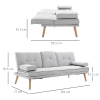HOMCOM 3 Seater Sofa Bed Scandinavian Style Recliner Thick Cushions ...