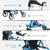HOMCOM 4 Wheel Rollator with Seat and Back, Lightweight Folding ...