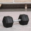 HOMCOM 2x12.5kg Rubber Hex Dumbbell Portable Hand Weights Dumbbell Home ...