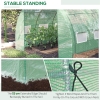 Outsunny Polytunnel Greenhouse Walk-in Grow House Tent with Roll-up ...