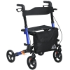 HOMCOM 4 Wheel Rollator with Seat and Back, Folding Mobility Walker ...