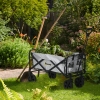 Outsunny Folding Pull Along Cart Cargo Wagon Trolley with Telescopic ...