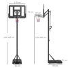 SPORTNOW Height Adjustable Basketball System, Freestanding Basketball ...