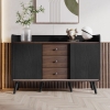 Credenza Effetto Rovere Scuro con 3 Cassetti, Nero e color legno ...