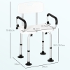 HOMCOM Shower Chair for the Elderly and Disabled, Height Adjustable ...