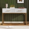 Modern Dressing Table with 2 Drawers, White | Aosom UK