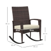 Outsunny Outdoor PE Rattan Rocking Chair Set of 2, Garden Rocking Chair ...