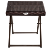 Outsunny Table Basse Table d’apponte Pliante Acier Rotin 40x40x40 cm Marron - Aosom.fr