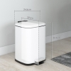 HOMCOM Bidone Immondizia da 12L Silenzioso 24.5x32x34.5 cm Bianco ...