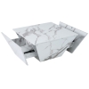 Table Basse Moderne Trapézoïdale en MDF avec Finition Marbre, Blanc ...