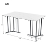 Modern Rectangular Extendable Kitchen Table with Adjustable Feet, White ...