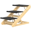 PawHut Adjustable Dog Steps Dog Ramp, 3-Step Non-slip Pet Stairs for ...