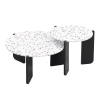 Ensemble de Tables Basses Gigognes Modernes, Noir | Aosom France