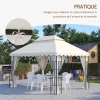 Outsunny Toile de rechange pour pavillon tonnelle tente toit de ...