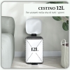 HOMCOM Bidone Immondizia da 12L Silenzioso 24.5x32x34.5 cm Bianco ...
