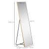 HOMCOM Full Length Mirror Wall-Mounted, 160 x 50 cm Freestanding ...
