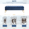 HOMCOM Banc banquette capitonnée bout de lit style classique chic dim. 118L x 45l x 42H cm ...