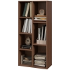 HOMCOM Seven-Cube Bookcase - Walnut Wood Effect | Aosom UK